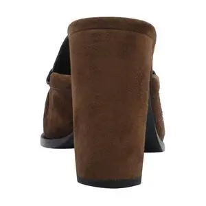 Saint Laurent Suede Le Loafer Mules - Brown