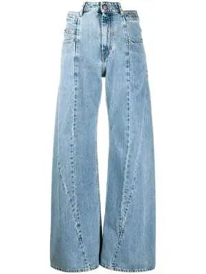 MAISON MARGIELA Décortiqué Wide Leg Jeans - Blue
