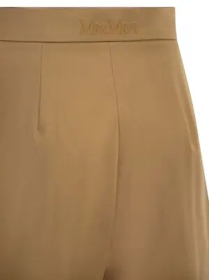 Max Mara Mxmtabacco Stretch Cotton Satin Shorts - Cream
