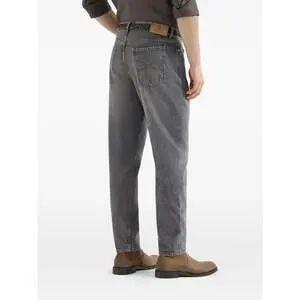 Brunello Cucinelli Grey Denim Regular & Straight-leg Jeans