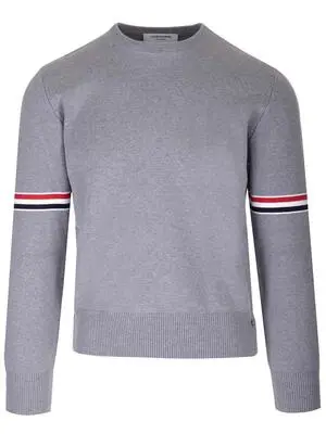 Thom Browne Milano Stitch Crew Neck Sweater - Gray