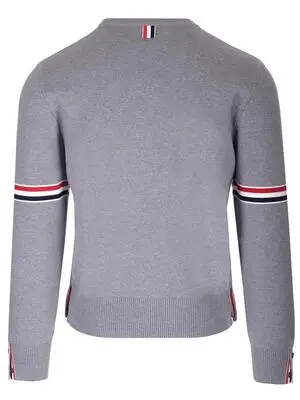 Thom Browne Milano Stitch Crew Neck Sweater - Gray
