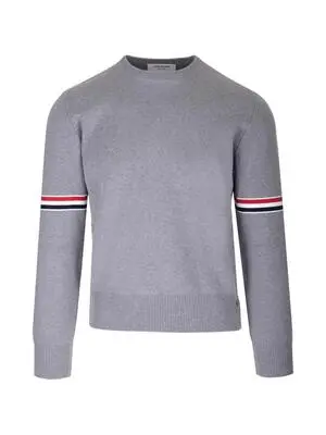 Thom Browne Milano Stitch Crew Neck Sweater - Gray