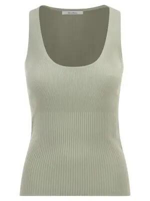 Max Mara Mxmghiro Viscose Blend Yarn Top - Green