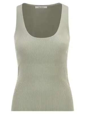 Max Mara Viscose Blend Yarn Top - Green
