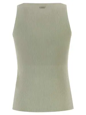 Max Mara Viscose Blend Yarn Top - Green