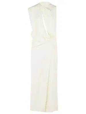 Sportmax Ebbri Asymmetrical Viscose Dress - Cream