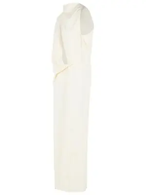 Sportmax Ebbri Asymmetrical Viscose Dress - Cream
