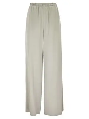 Max Mara Mxpmaga Silk Crêpe De Chine Trousers - Green