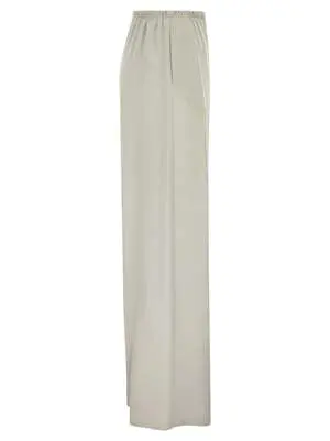 Max Mara Silk Crêpe De Chine Trousers - Green