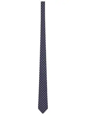 Saint Laurent Tie In Silk Jacquard - Blue