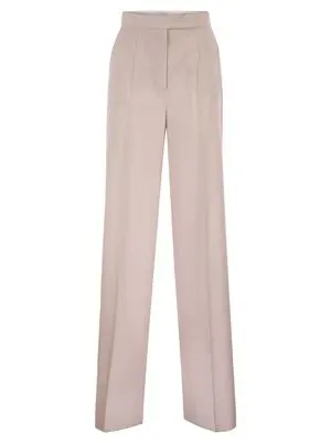 Max Mara Wide-leg Wool-blend Trousers - Pink