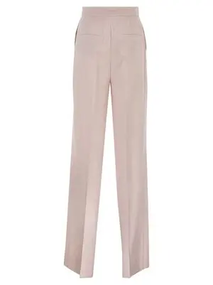 Max Mara Wide-leg Wool-blend Trousers - Pink