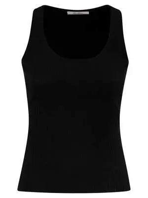 Max Mara Mxmghiro Viscose Blend Yarn Top - Black