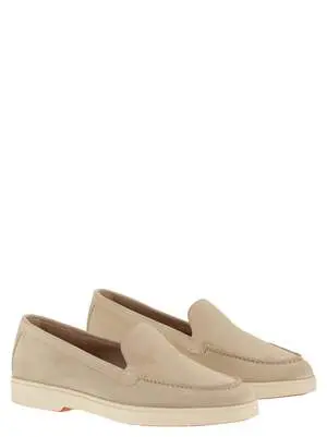 Santoni Yaltamoc Suede Loafer - Cream