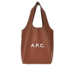 A.p.c. Faux Leather 'ninon Small' Tote Bag - Brown