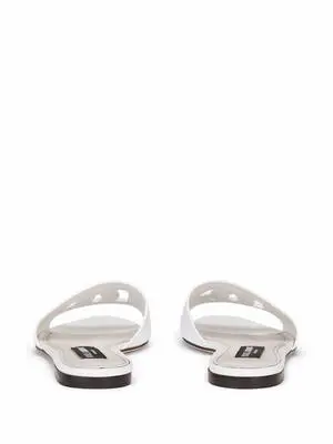 Dolce & Gabbana Leather Sandals With Dg Logo - White