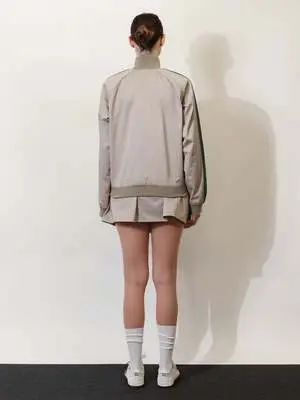 Miu Miu Cotton Twill Zip Up Bomber Jacket - Multicolor