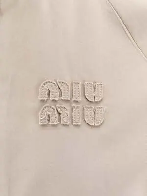 Miu Miu Cotton Twill Zip Up Bomber Jacket - Multicolor
