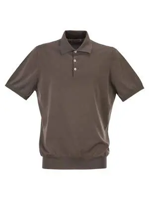 Brunello Cucinelli Lightweight Cotton Knit Polo Shirt
