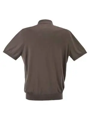 Brunello Cucinelli Lightweight Cotton Knit Polo Shirt