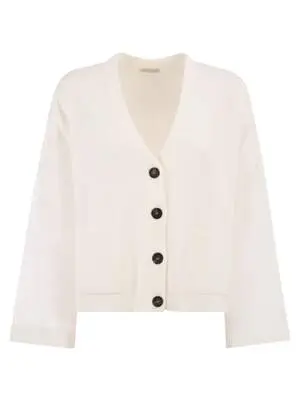 Brunello Cucinelli Ribbed Cardigan - White