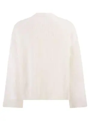 Brunello Cucinelli Ribbed Cardigan - White