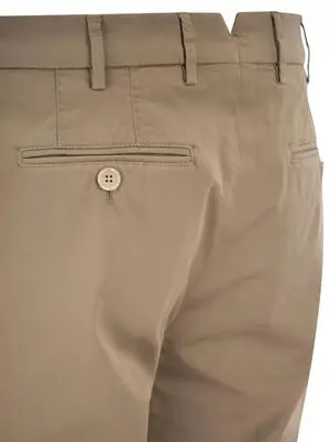 Brunello Cucinelli Italian Fit Cotton Gabardine Trousers - Multicolor