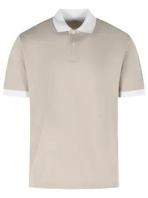 Eleventy Beige Cotton Polo Shirt