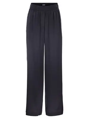 Brunello Cucinelli Track Trousers In Stretch Silk Satin - Multicolor