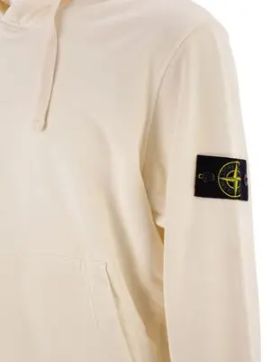 Stone Island Organic Cotton Hoodie - Cream