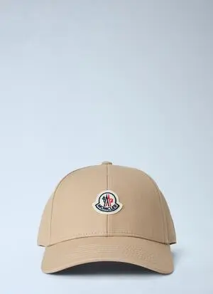Moncler Logo Embroidered Cap - Cream