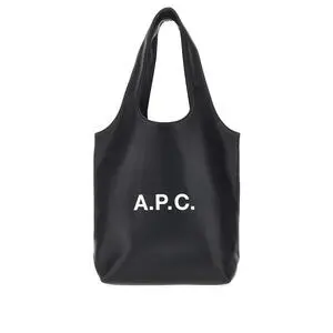 A.p.c. Faux Leather 'ninon Small' Tote Bag - Black
