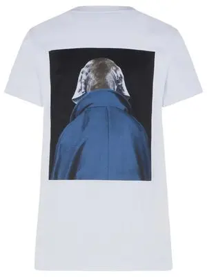Max Mara Calca' White Cotton T-shirt - Blue