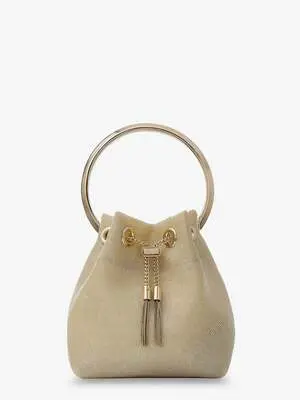 JIMMY CHOO Bon Bon Metallic Mesh Bucket Bag