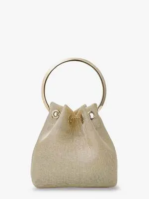 JIMMY CHOO Bon Bon Metallic Mesh Bucket Bag