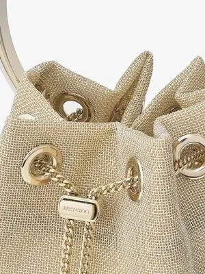 JIMMY CHOO Bon Bon Metallic Mesh Bucket Bag