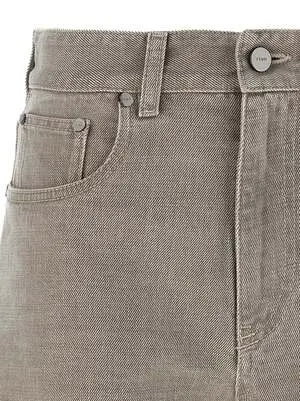 Fendi Cotton Denim Shorts - Cream