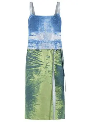 DIESEL® Sanat' Dress In Blue And Cotton Blend - Green