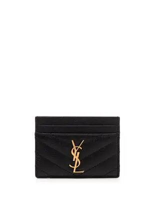 Saint Laurent Monogram Card Case - Black