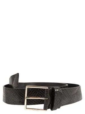 Max Mara Mxatrine Braided Leather Belt - Black