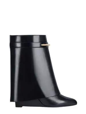 Givenchy Leather Wedge Boots - Black
