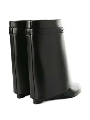 Givenchy Leather Wedge Boots - Black