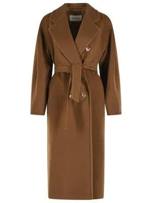 Max Mara Madame' Virgin Wool And Cashmere Coat - Brown