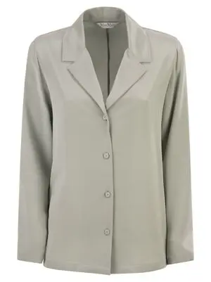 Max Mara Mxpaedo Silk Satin Shirt - Green