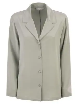 Max Mara Silk Satin Shirt - Green