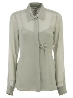 Max Mara Silk Chiffon Shirt With Matching Top - Green