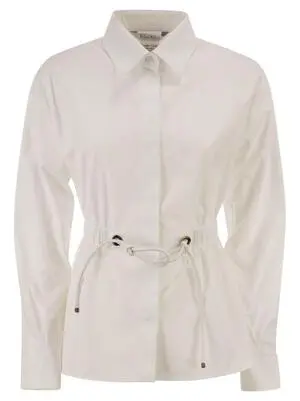 Max Mara Mxmtazzina Cotton Poplin Shirt - White