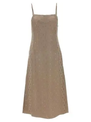 Fendi Satin Midi Dress - Gray