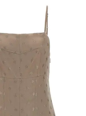 Fendi Satin Midi Dress - Gray